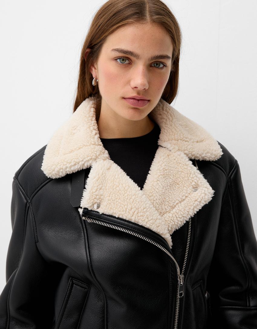 کاپشن چرم زنانه برشکا کد 1205150 | بانی استایل