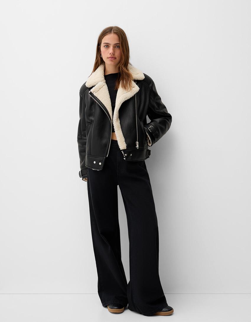 کاپشن چرم زنانه برشکا کد 1205150 | بانی استایل